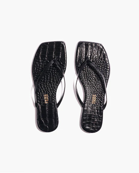 Square Toe Lily Flip Flops Sable Croc by TKEES – PATRICIA