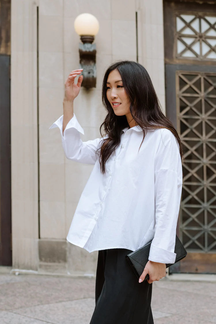 The Closet Hero Blouse in White by Natalie Busby – PATRICIA