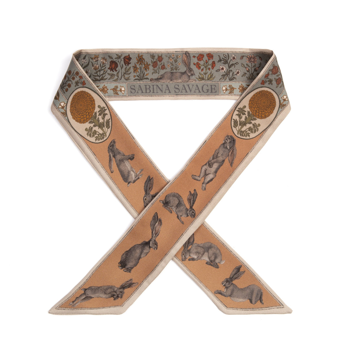 Sabina Savage "The Rabbits and The Elephant" Silk Ribbon Scarf – PATRICIA